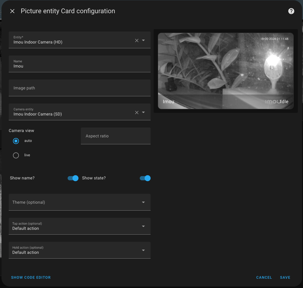Home Assistant Imou Life Camera Integration