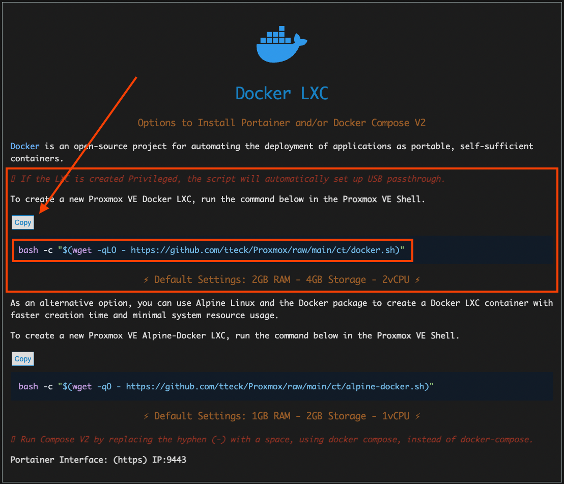 The fastest installation of Docker and Portainer on Proxmox VE